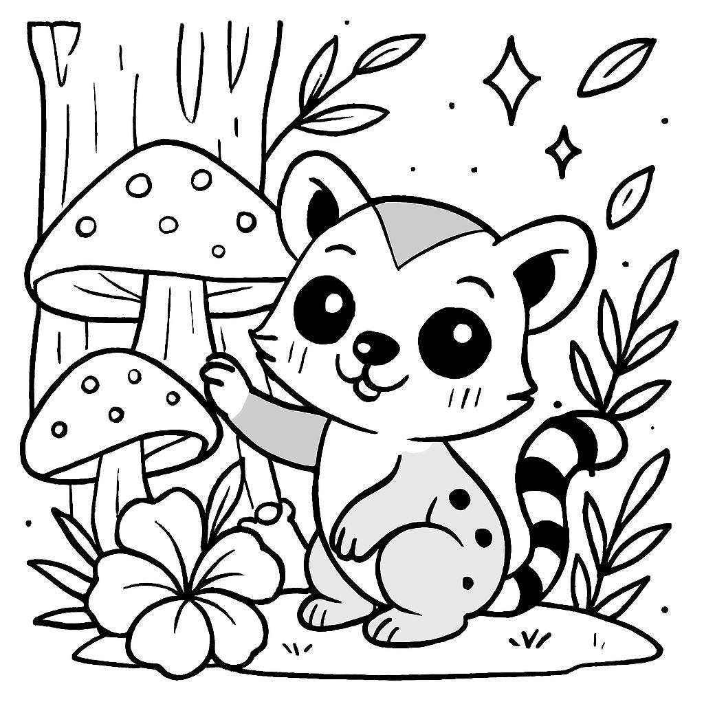 30 Cute Kawaii Jungle Animal Coloring Pages for Kids Ages 3-7 Printable ...
