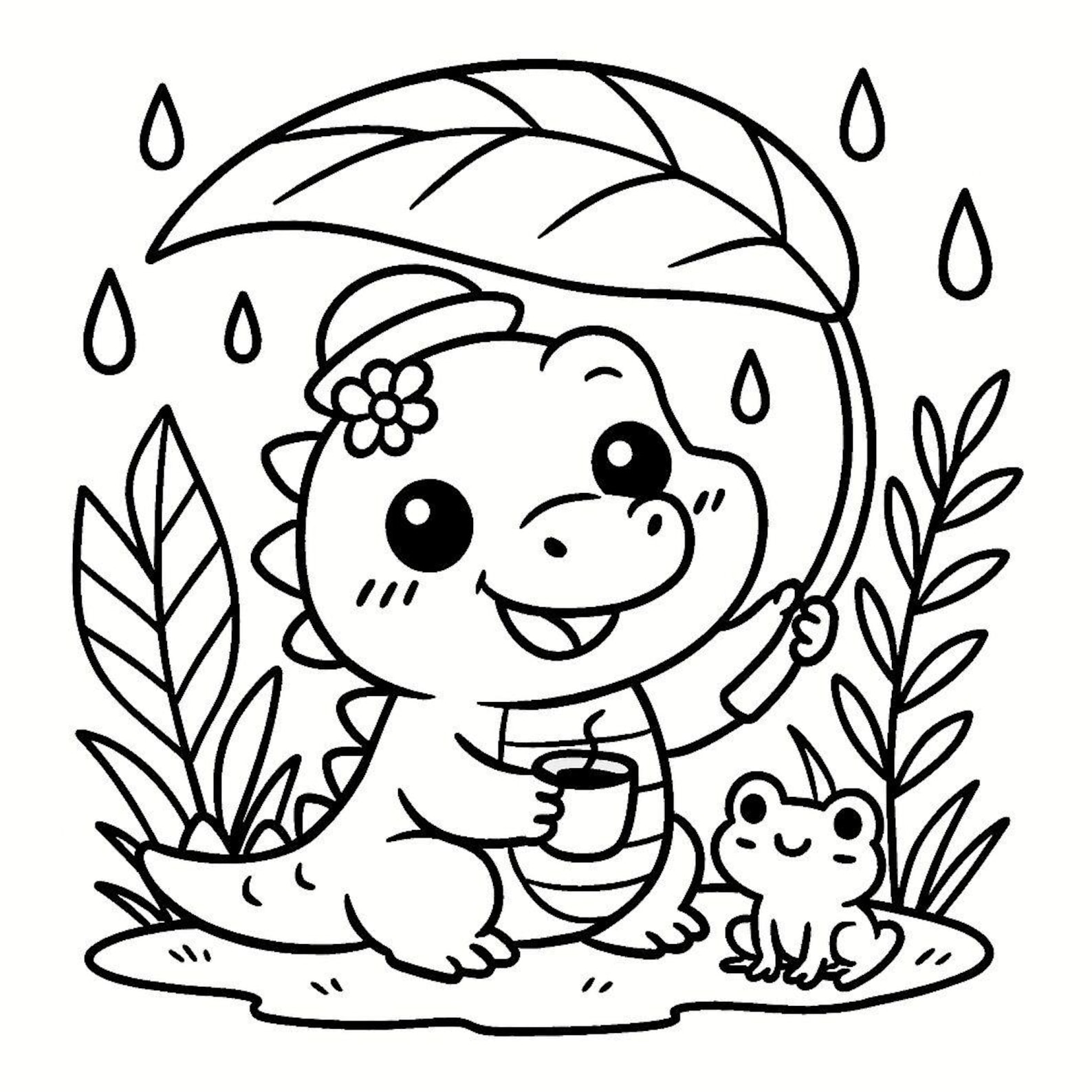 30 Cute Kawaii Jungle Animal Coloring Pages for Kids Ages 3-7 Printable ...