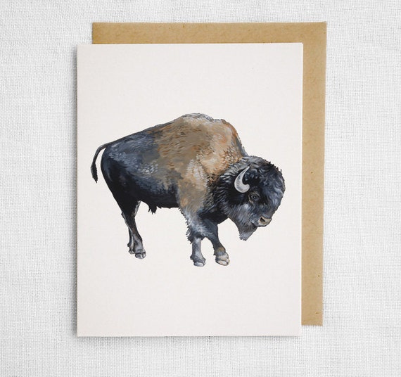 Bison Card | Etsy