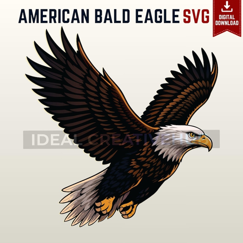 USA Bald Eagle PNG SVG | American Patriotic Flying Eagle Design ...