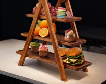 Rustic 3-tier Wooden Serving Tray: Farmhouse Dessert & Cupcake Stand - Etsy