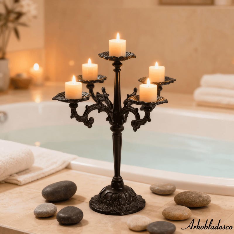 Iron Candelabra Antique - Etsy