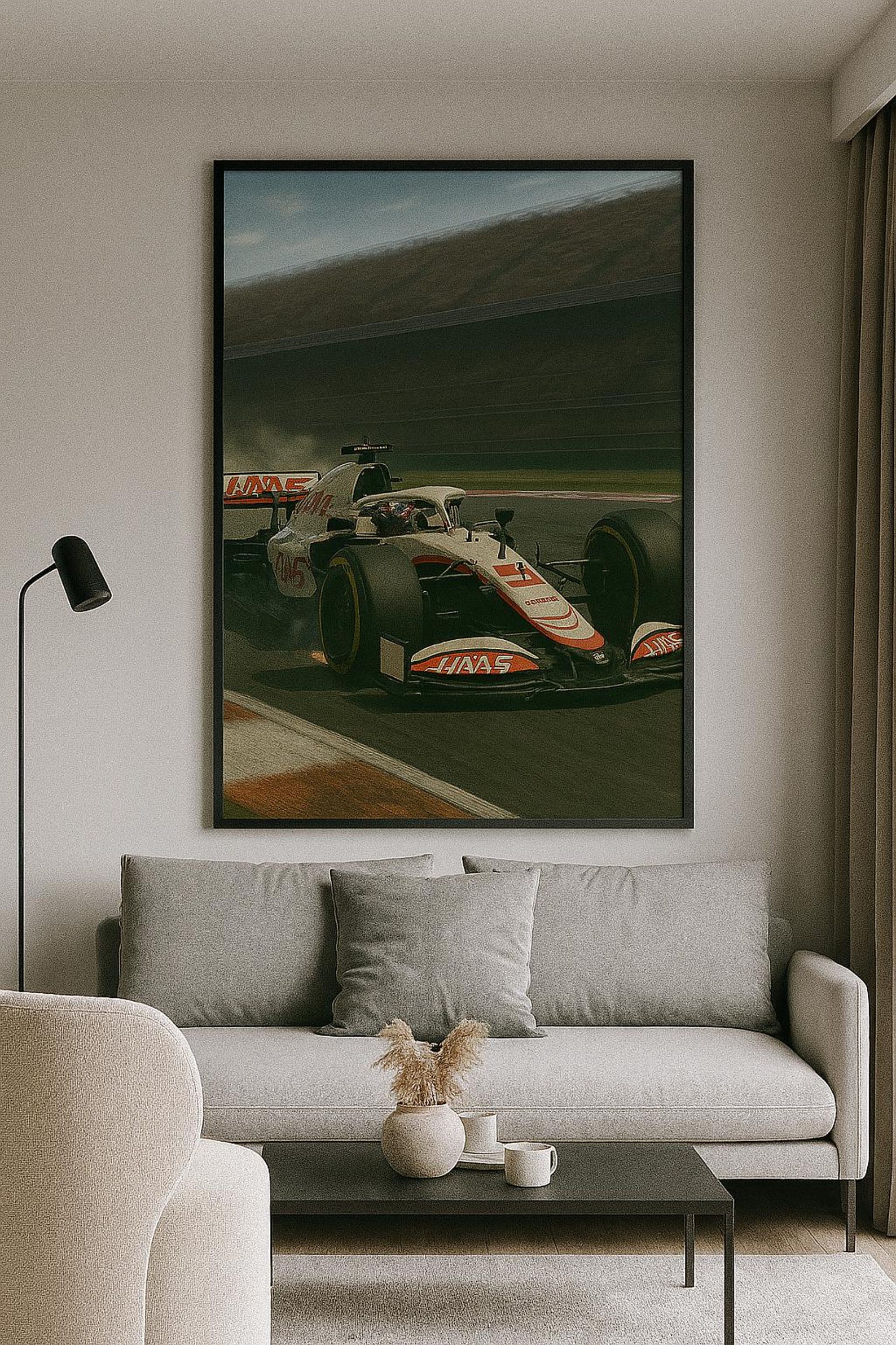 Haas F1 Digital Racing Poster | Modern Motorsport Wall Art | Instant ...