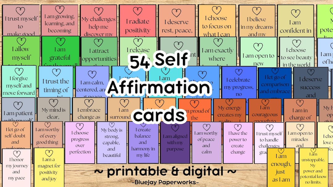 Positive Affirmation Cards: Pastel & Bright Motivation (digital ...