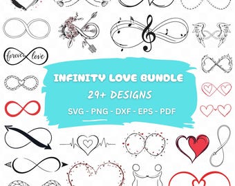 Infinity Love SVG Bundle, Infinity SVG, Love SVG, Heart Svg, Valentine ...