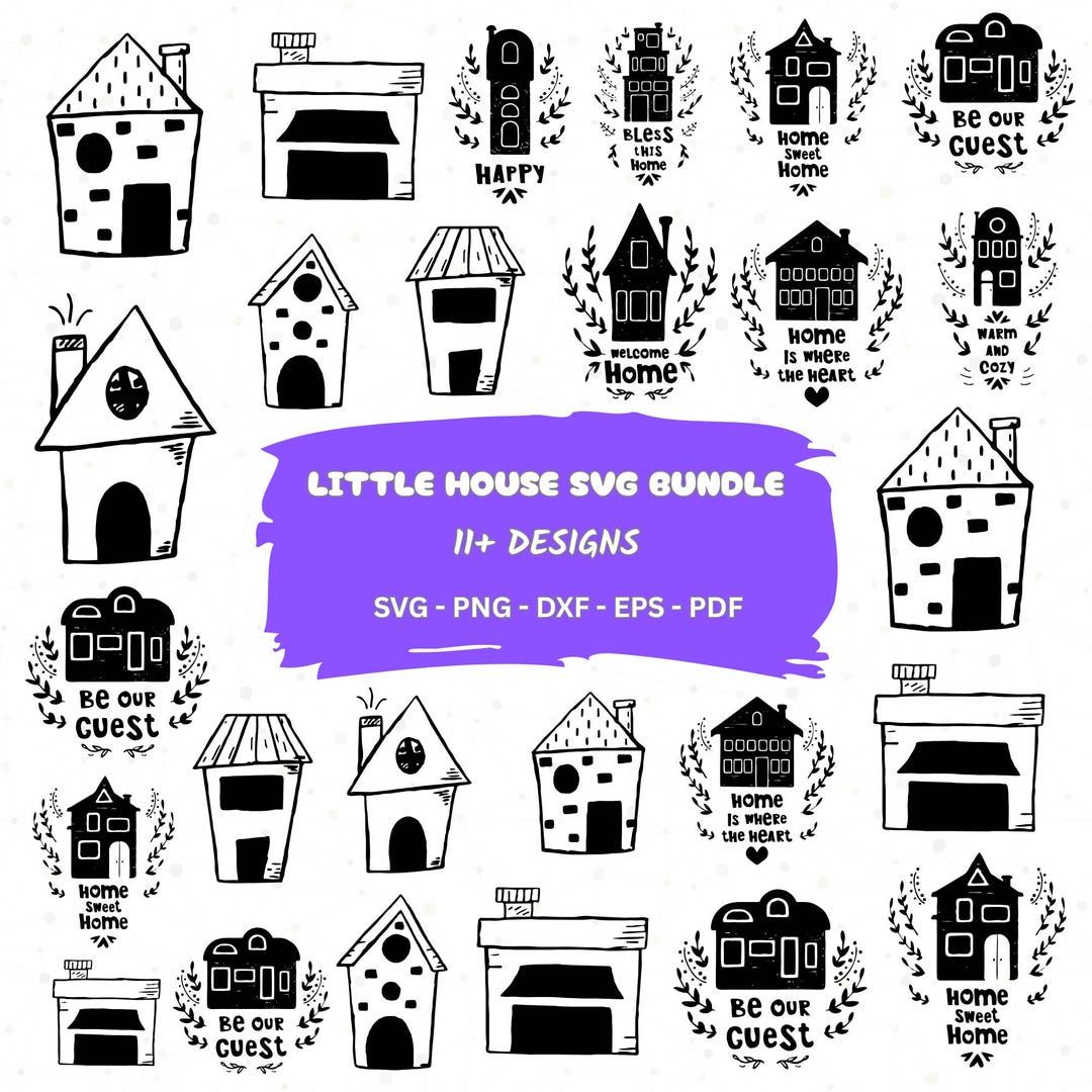 Floral Little House Svg Bundle, House Laser Svg, Home Sweet Home Svg ...