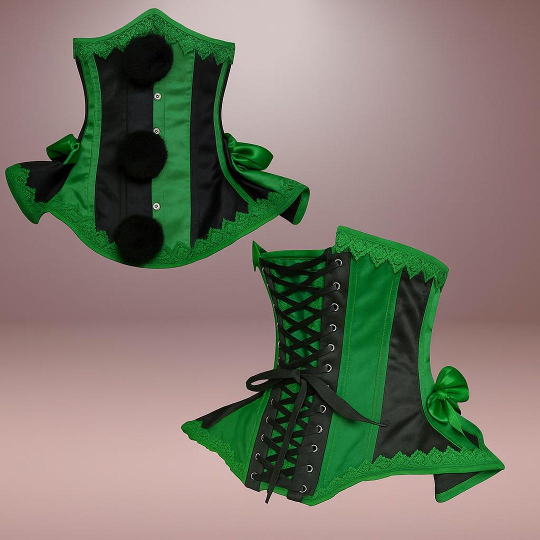 Halloween Clown Corset: Gothic Burlesque Striped Satin Underbust - Etsy