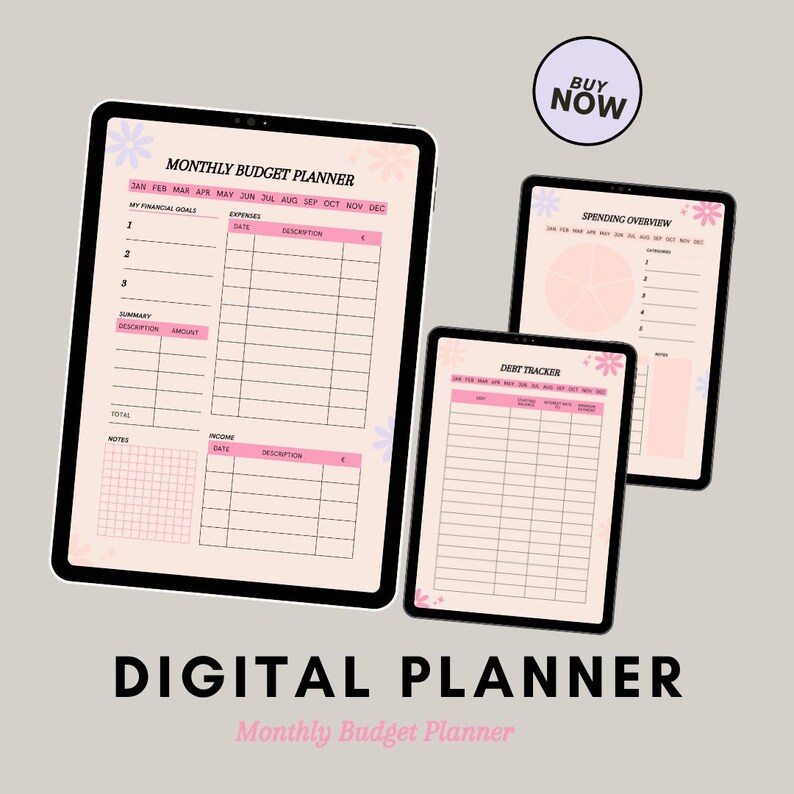 Monthly Budget Planner Printable | Finance Tracker | Bill & Expense ...