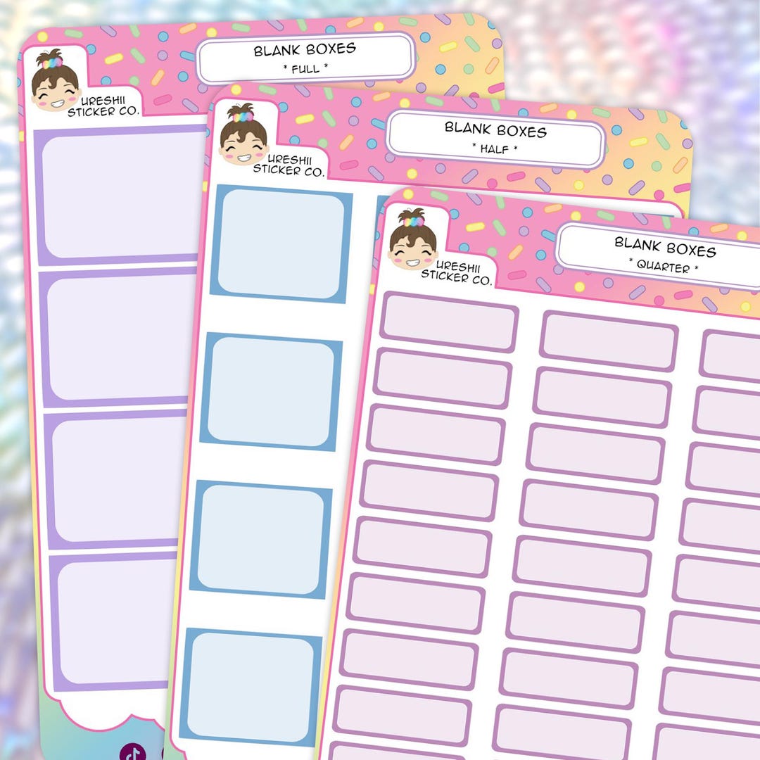 Classic Happy Planner Boxes Blank Planning Boxes for Journals ...