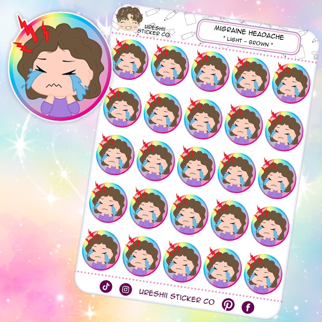 Chibi Migraine Tracker Stickers, Headache Journal Planner - Etsy