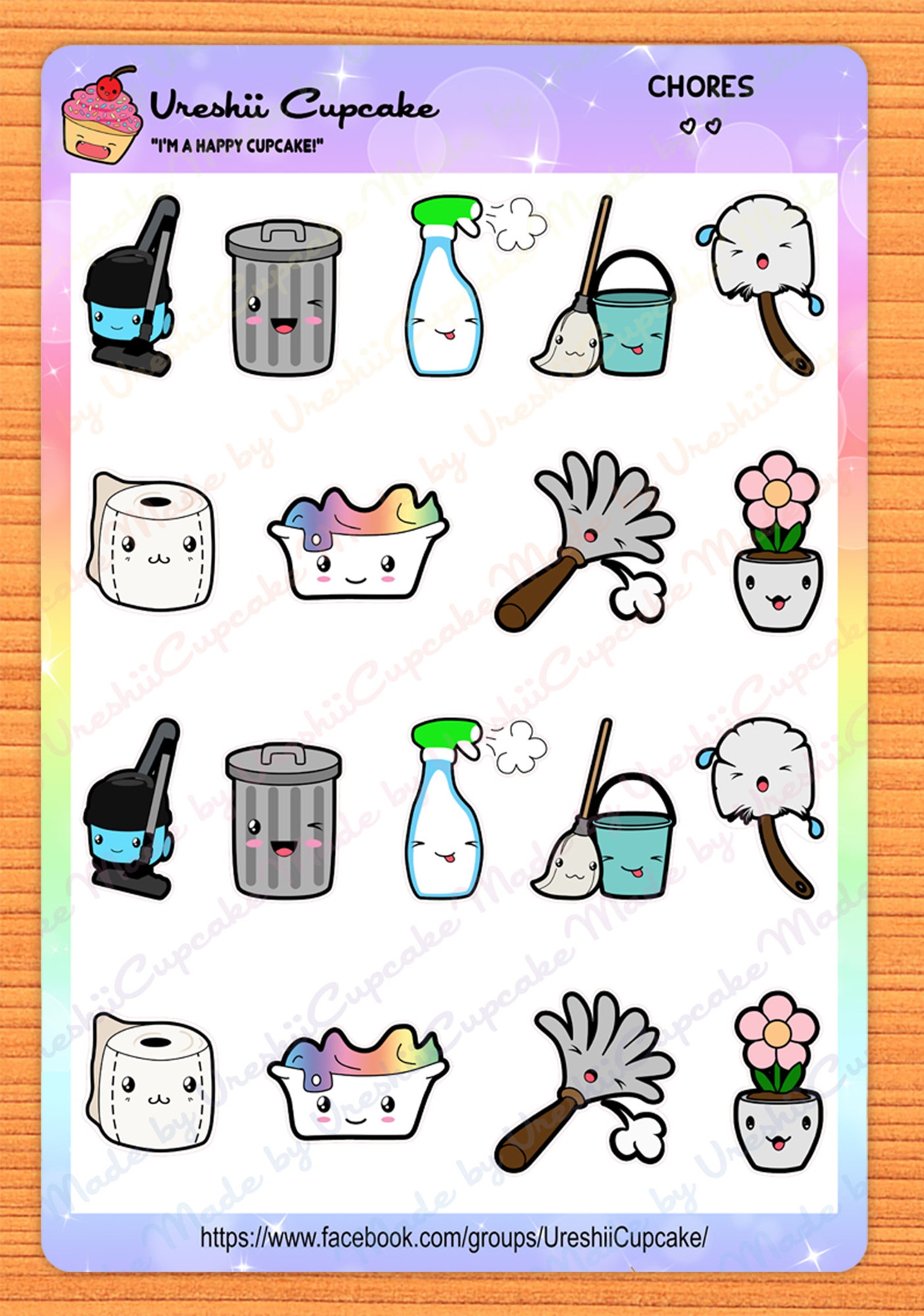 Kawaii chore stickers Cute cleaning stickers for planners and | Etsy
