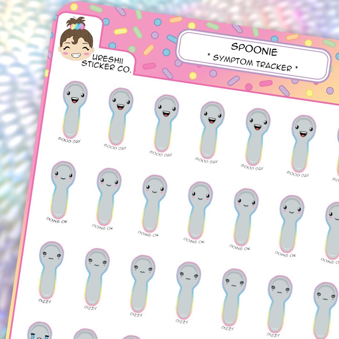 Spoonie Symptom Tracker Invisible Illness Mood Stickers Spoon Theory ...