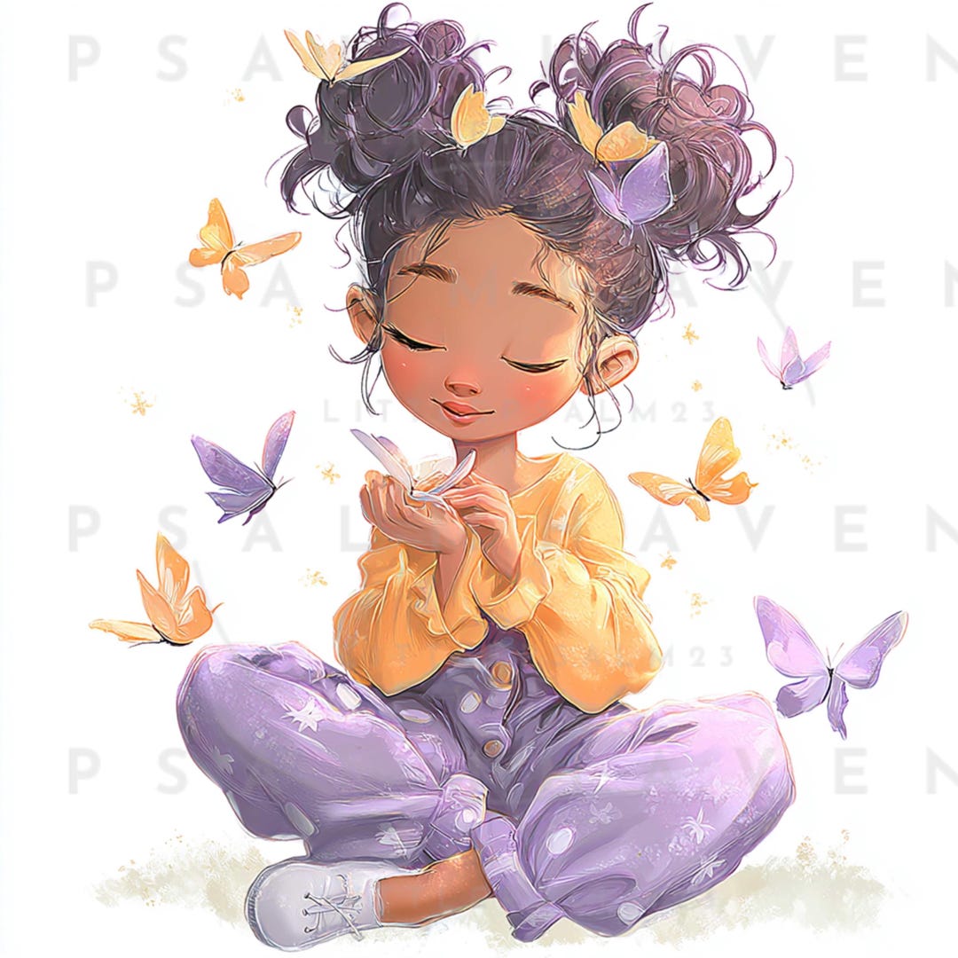 Butterfly Girl Illustration Prints, Whimsical Art (PDF Files) - Etsy