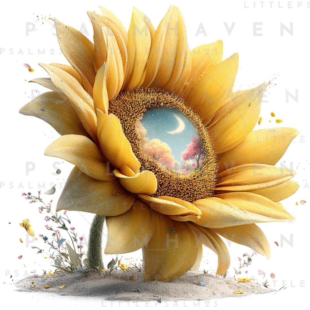 Whimsical Sunflower Clipart Bundle | 20 Hand-designed Fantasy Florals ...