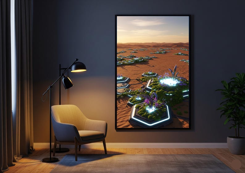 Set of 10 Biophilic Sci-fi Posters | Futuristic Solarpunk Wall Art ...