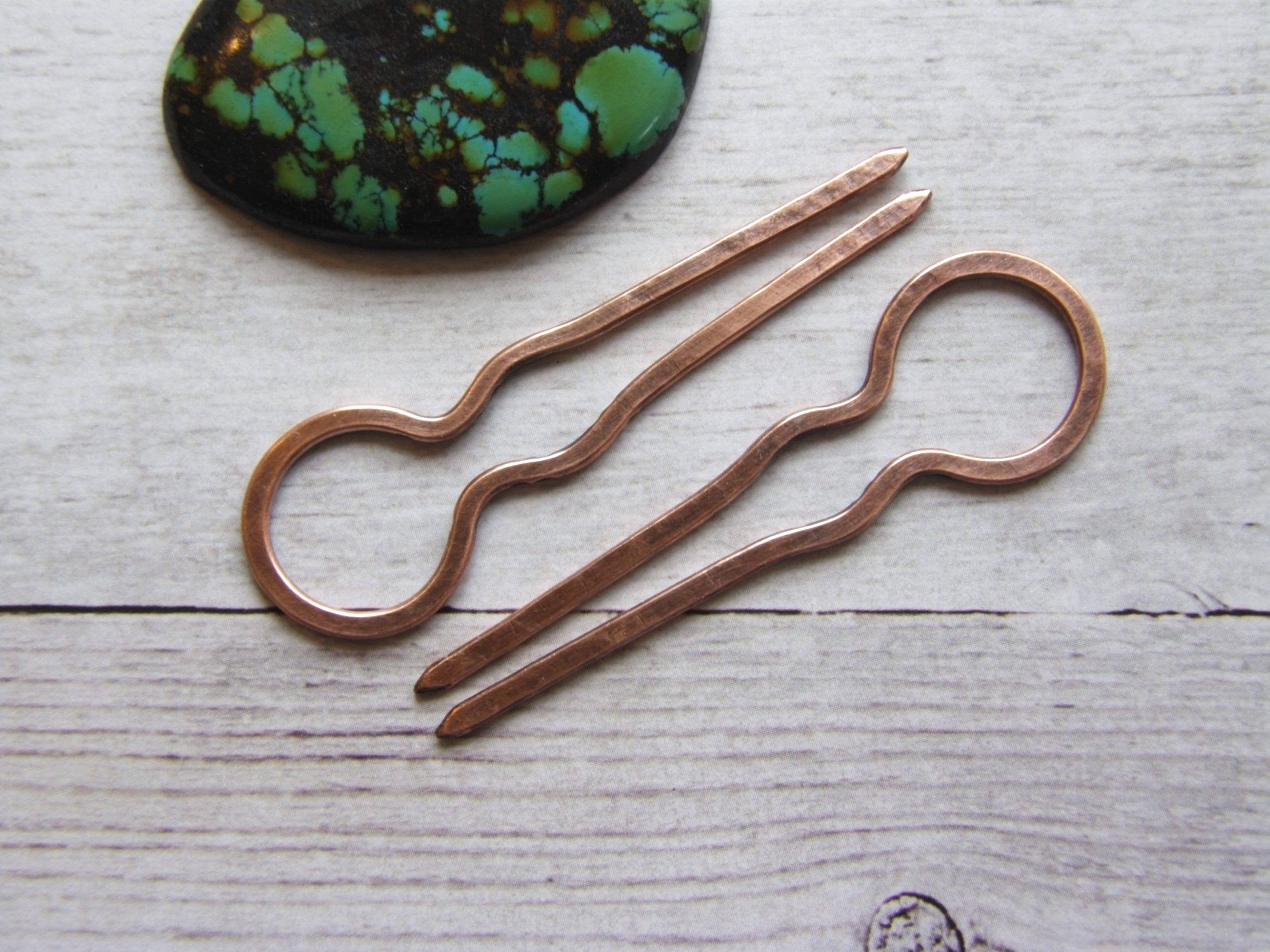 Tiny Hair Pins Pair Mini Hair Forks Pair Copper Thin | Etsy