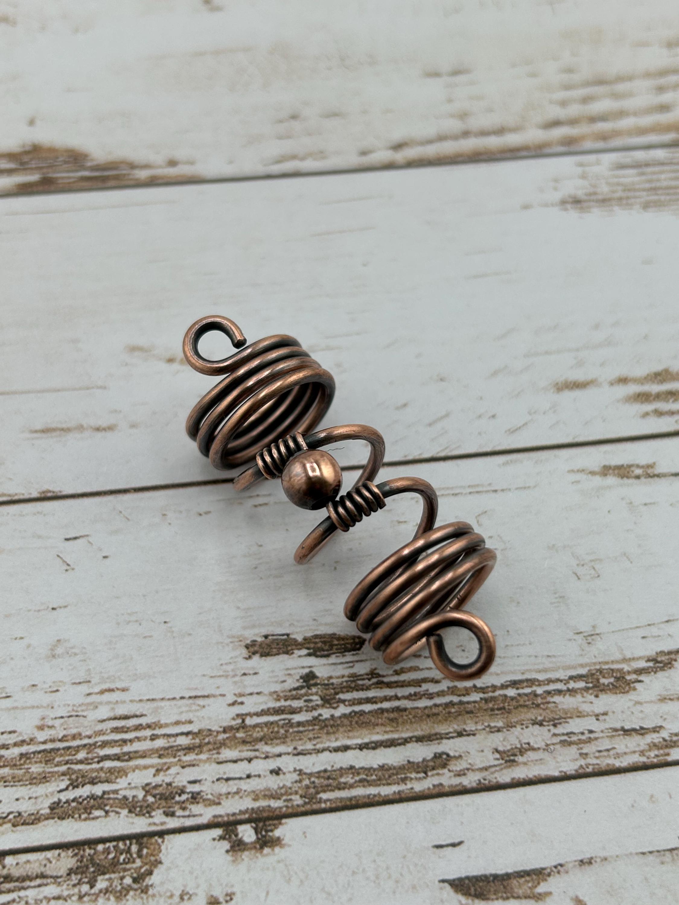 12MM Viking Hair Bead or Beard Bead Made From Rustic Copper, Dreadlock ...