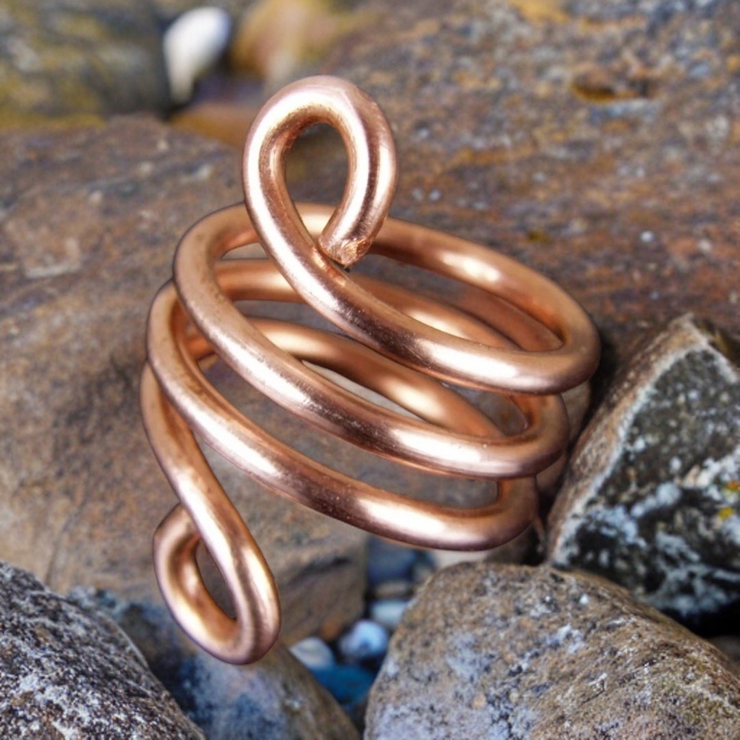 Arthritis Coil Ring, Women's Copper Wire Spiral Ring, Minimalist Bare ...