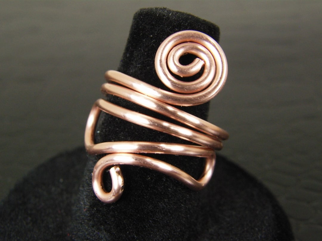 Funky Copper Fashion Ring, Women's Ring, Copper Ring, Wire Ring ...