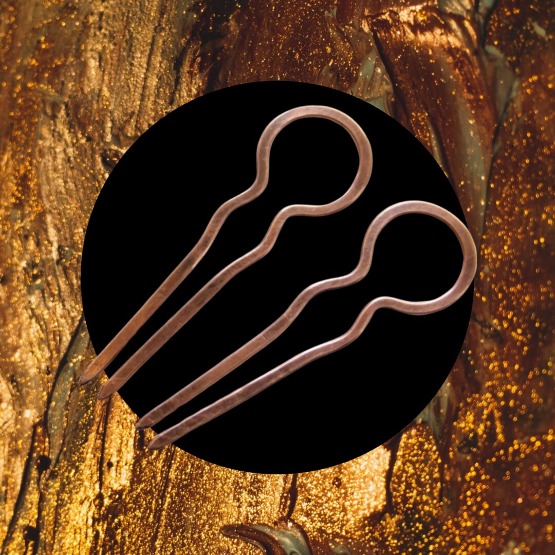 Tiny Hair Pins Pair Mini Hair Forks Pair Copper Thin - Etsy