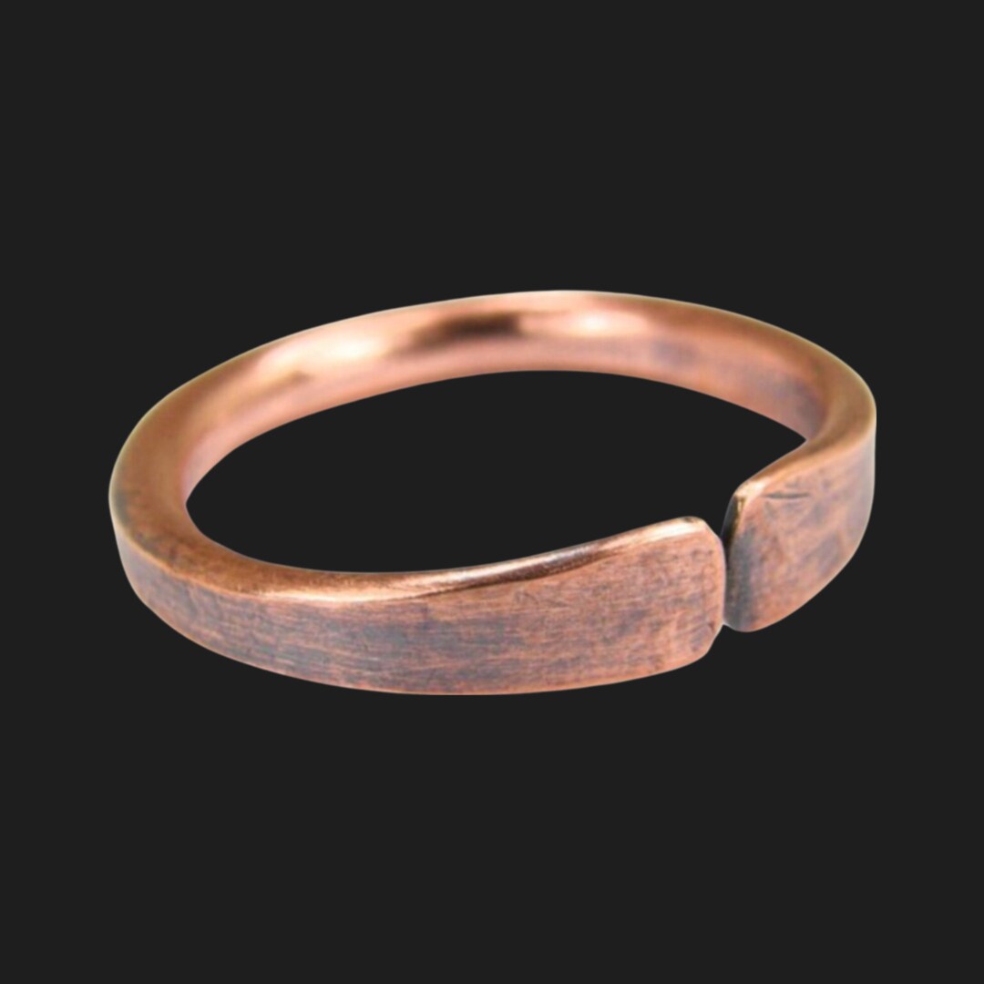 Simple Copper Band, Ring, Boho Copper Band Wire Ring, Rustic Antiqued ...