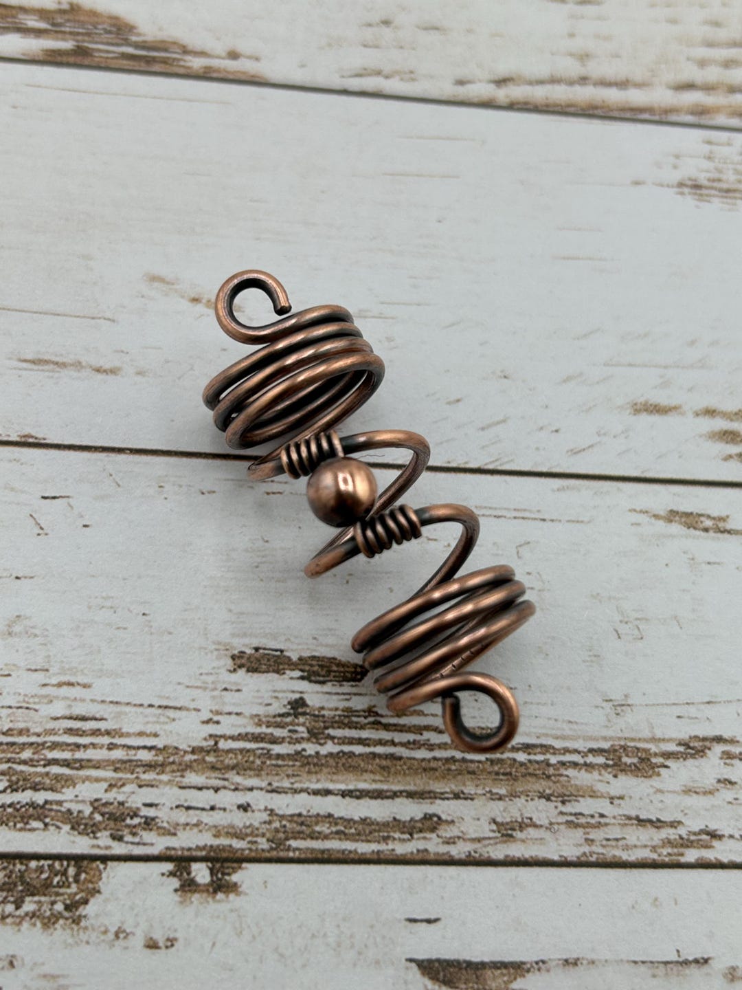 12MM Viking Hair Bead or Beard Bead Made From Rustic Copper, Dreadlock ...