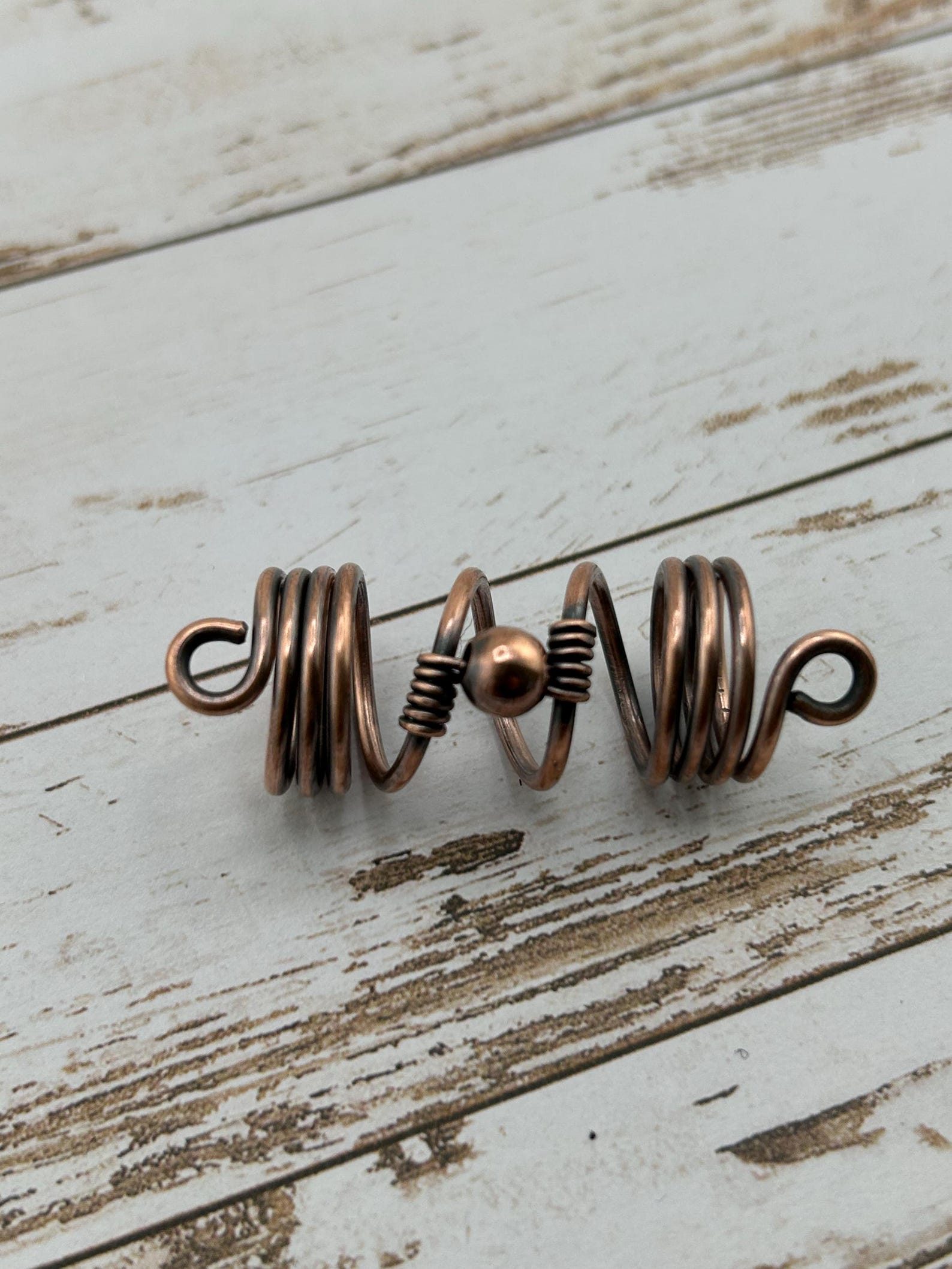 12MM Viking Hair Bead or Beard Bead Made From Rustic Copper, Dreadlock ...