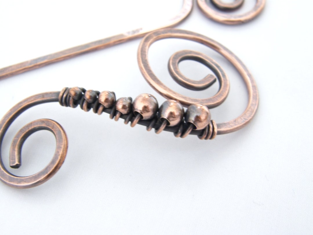 Copper Hair Slide Celtic Hair Pin Wire Wrapped Copper - Etsy