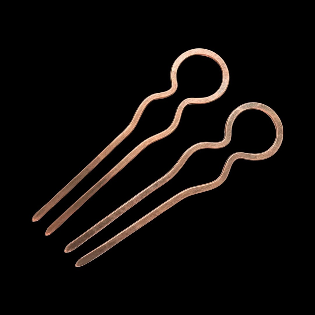 Large Copper Hair Pins for Long Hair, Thick Hair Pins, Heavy Duty, Bun Holders, Minimalist, Hair ...