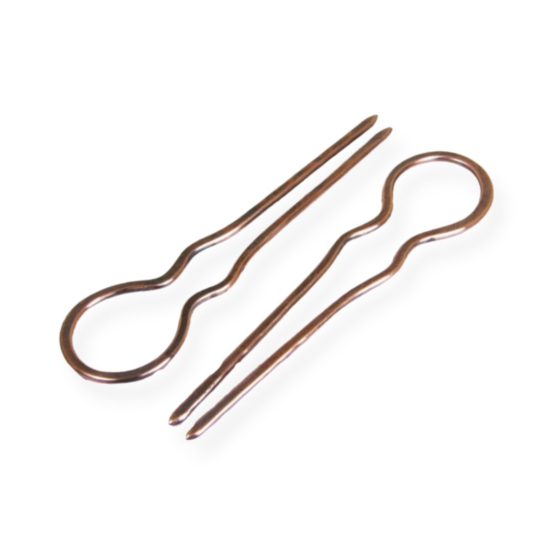 Single or Pair Mini Hair Forks Copper Thin Lightweight - Etsy