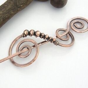 Copper Hair Slide Celtic Hair Pin Wire Wrapped Copper - Etsy