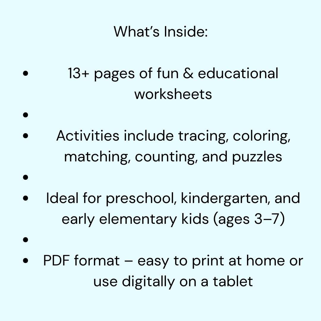 Kids Activity E-book|fun Printable Worksheets - Etsy
