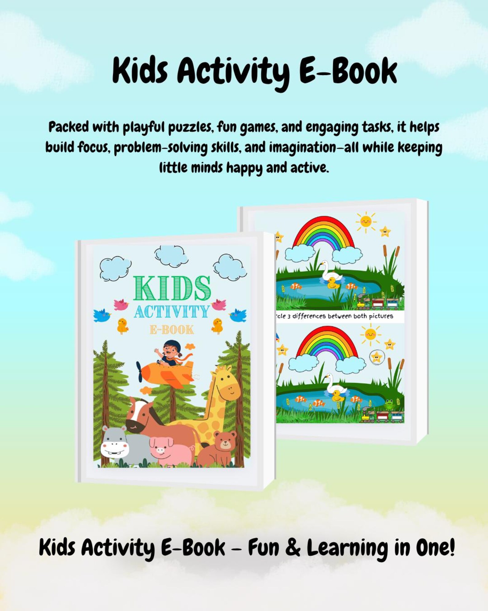 Kids Activity E-book|fun Printable Worksheets - Etsy