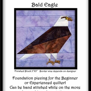 Bald American Eagle Quilt as You Travel Foundation Paper Piecing ...