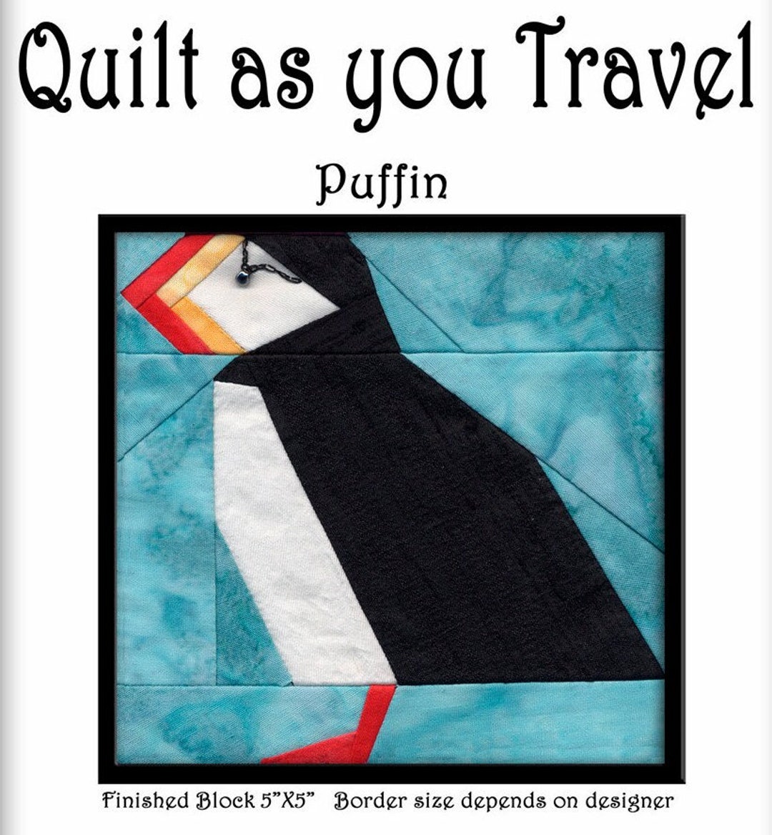Puffin Quilt as You Travel Foundation Paper Piecing Pattern by Hand or ...