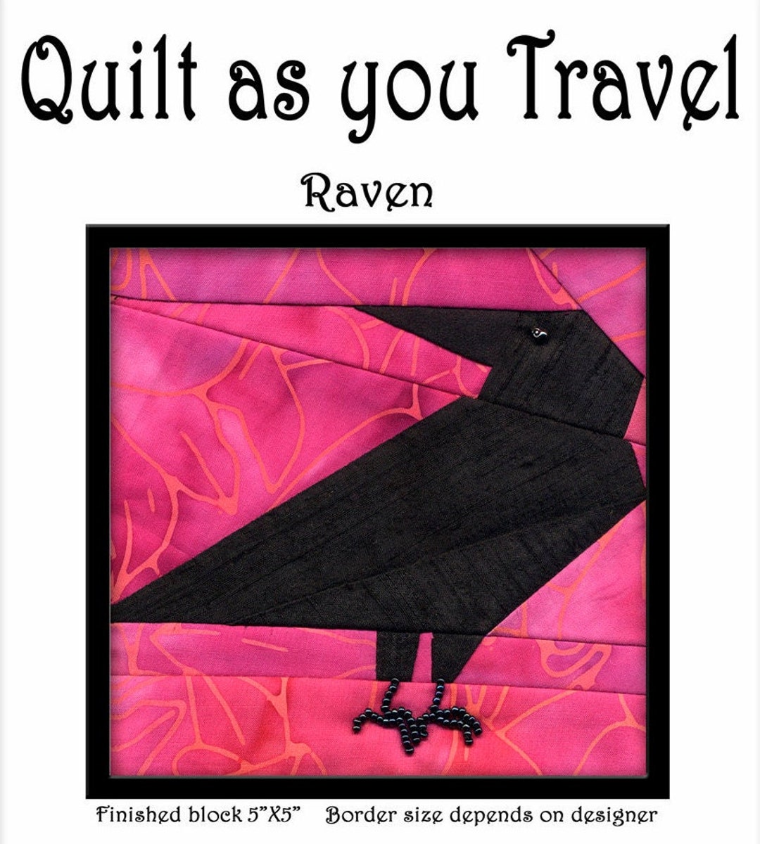Raven Crow Black Bird Quilt as You Travel Foundation Paper Piecing ...