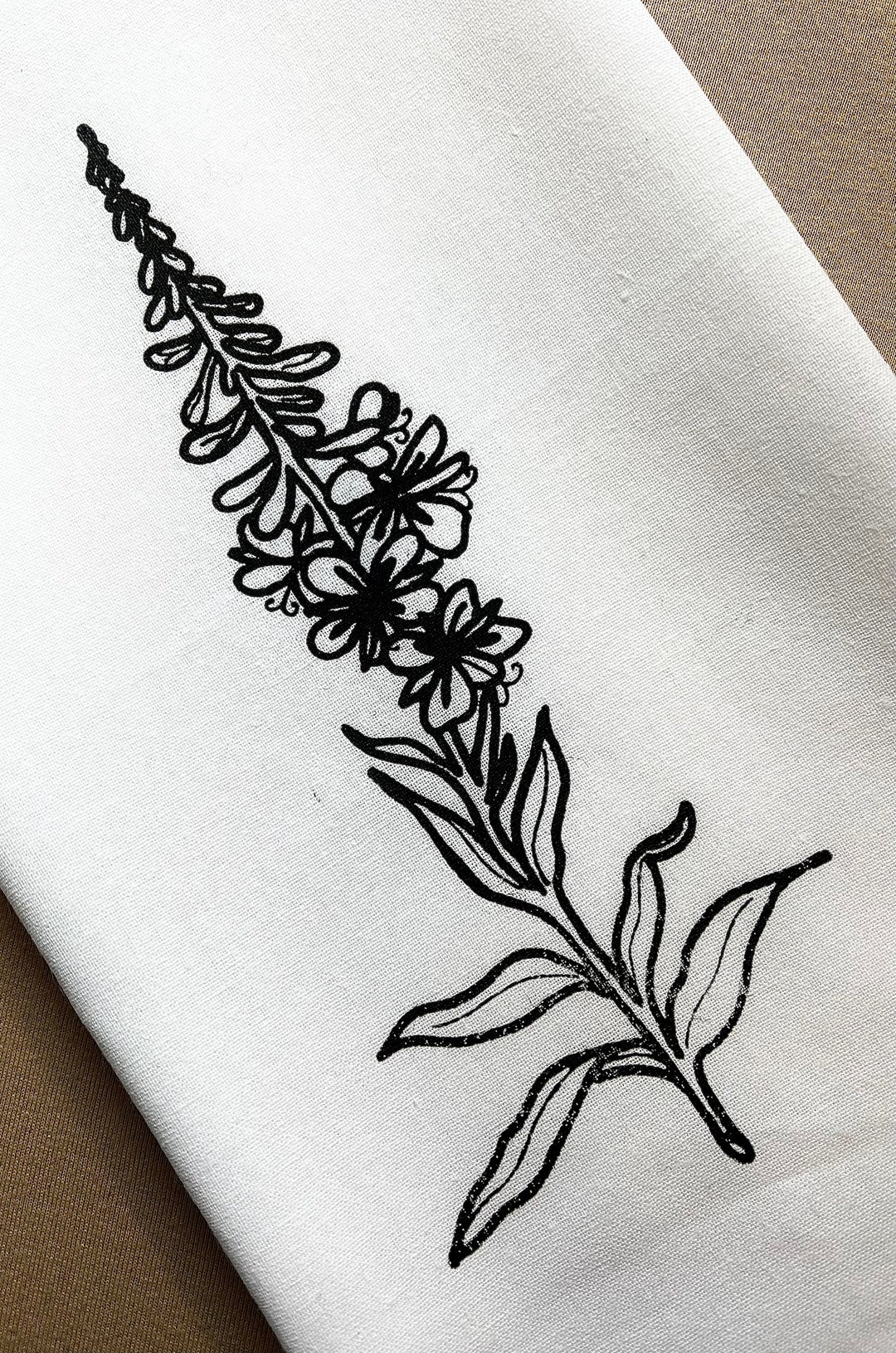 Fireweed Hand Printed Organic Cotton Flour Sack Tea Towel, Dish Towel ...