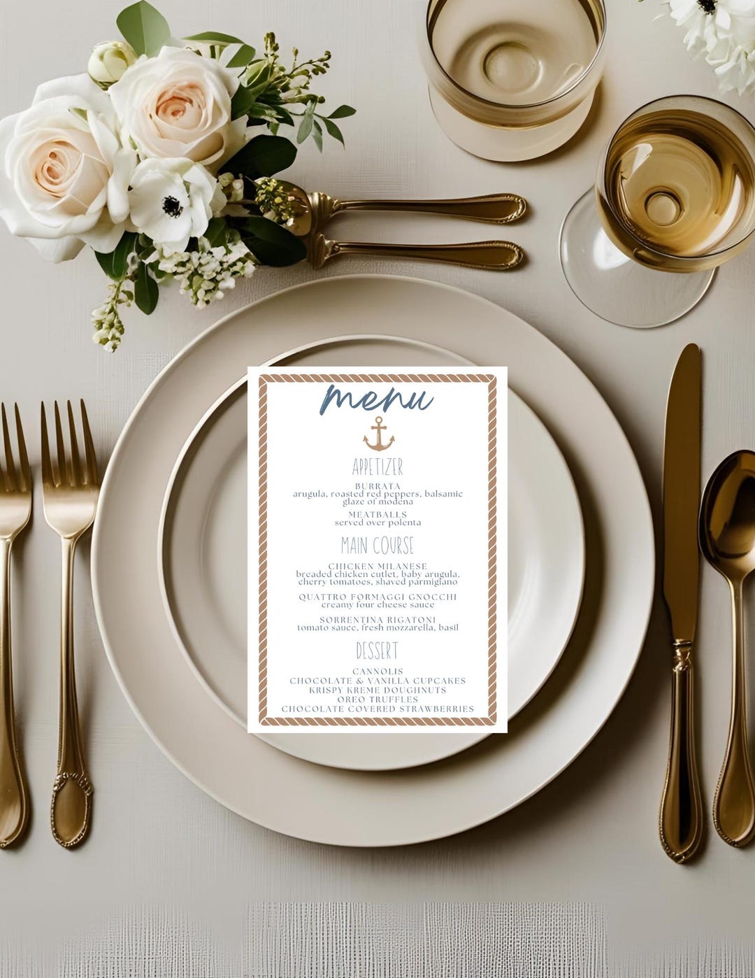 Nautical Menu Template | Canva Editable Baby Shower & Coastal Wedding ...