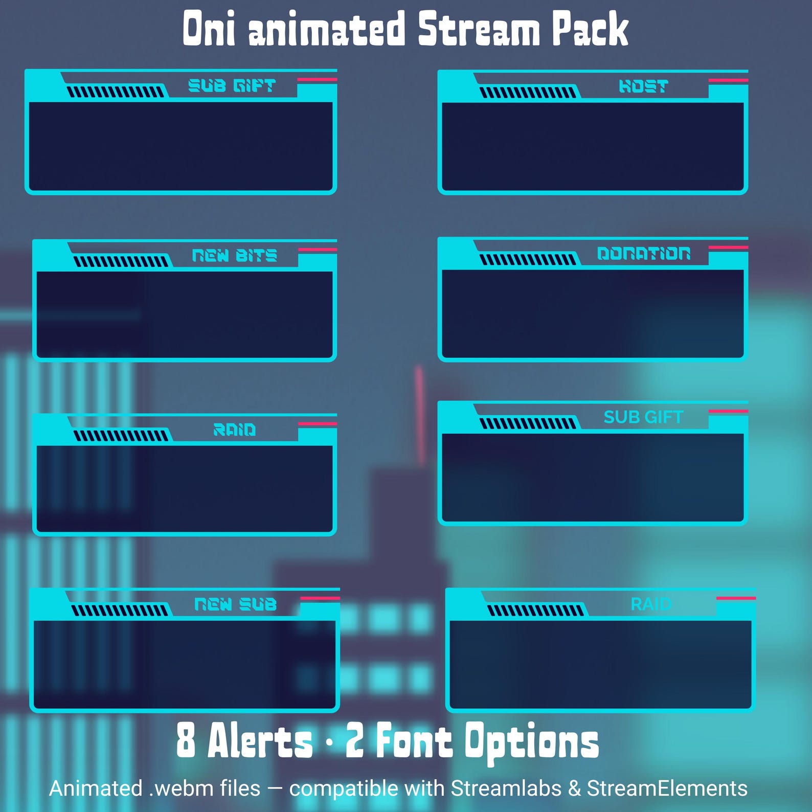 Animated Oni Stream Pack: Dark Anime Twitch Overlay, Vtuber Bundle - Etsy