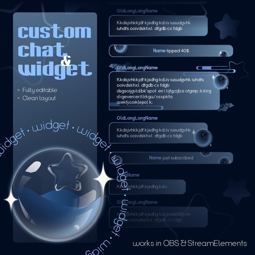 Animated Blueberry Chat Widget: Custom Twitch Stream Overlay - Etsy