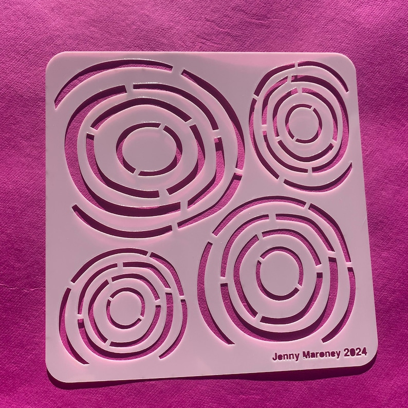 Jenny Stencil Trio With Hearts, Face, and Circles - Etsy