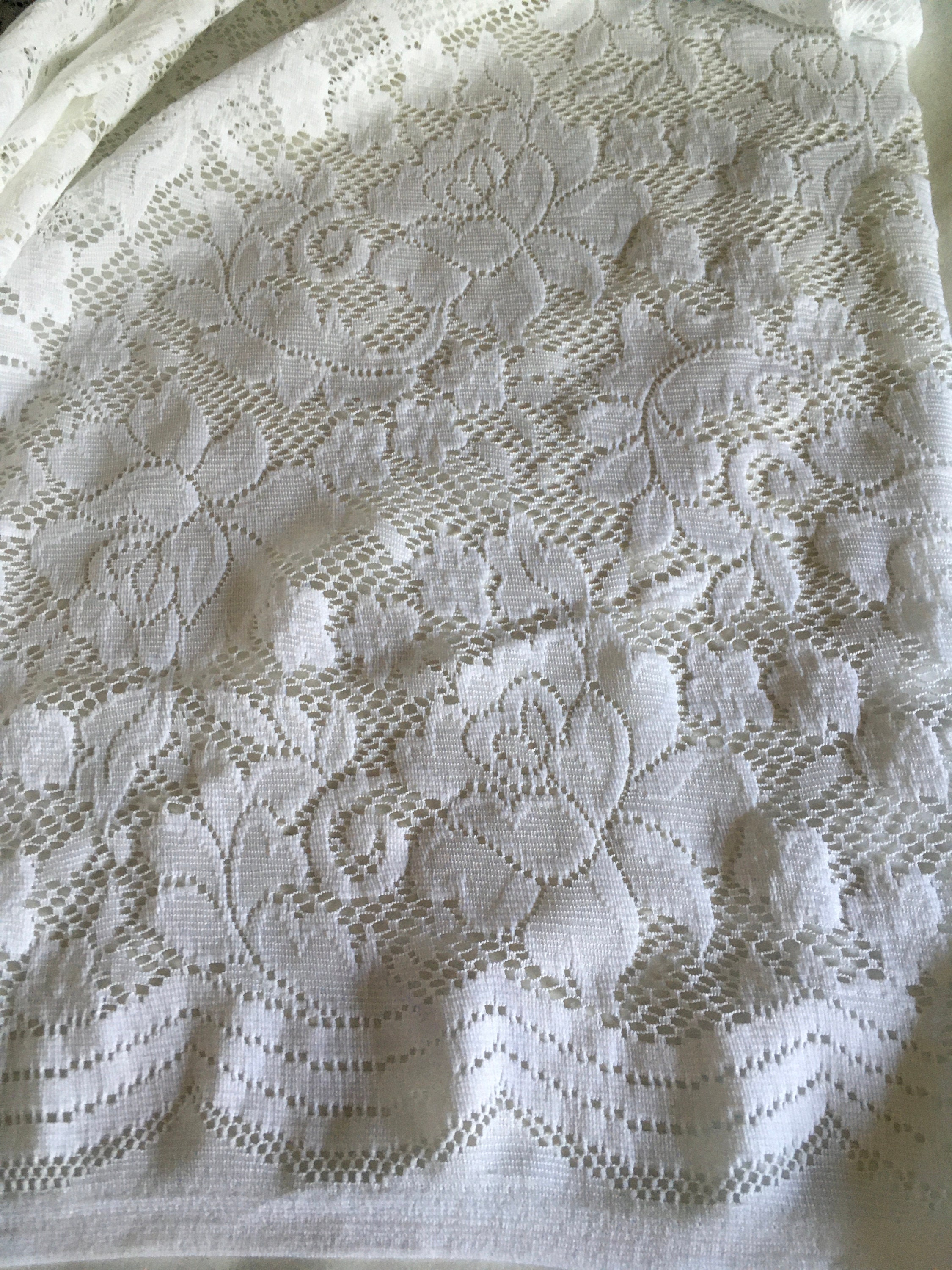 White Large Rose Pattern Stretch Lace. Sold by the Yard - Etsy