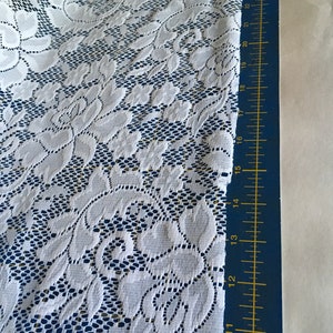 White Large Rose Pattern Stretch Lace. Sold by the Yard - Etsy