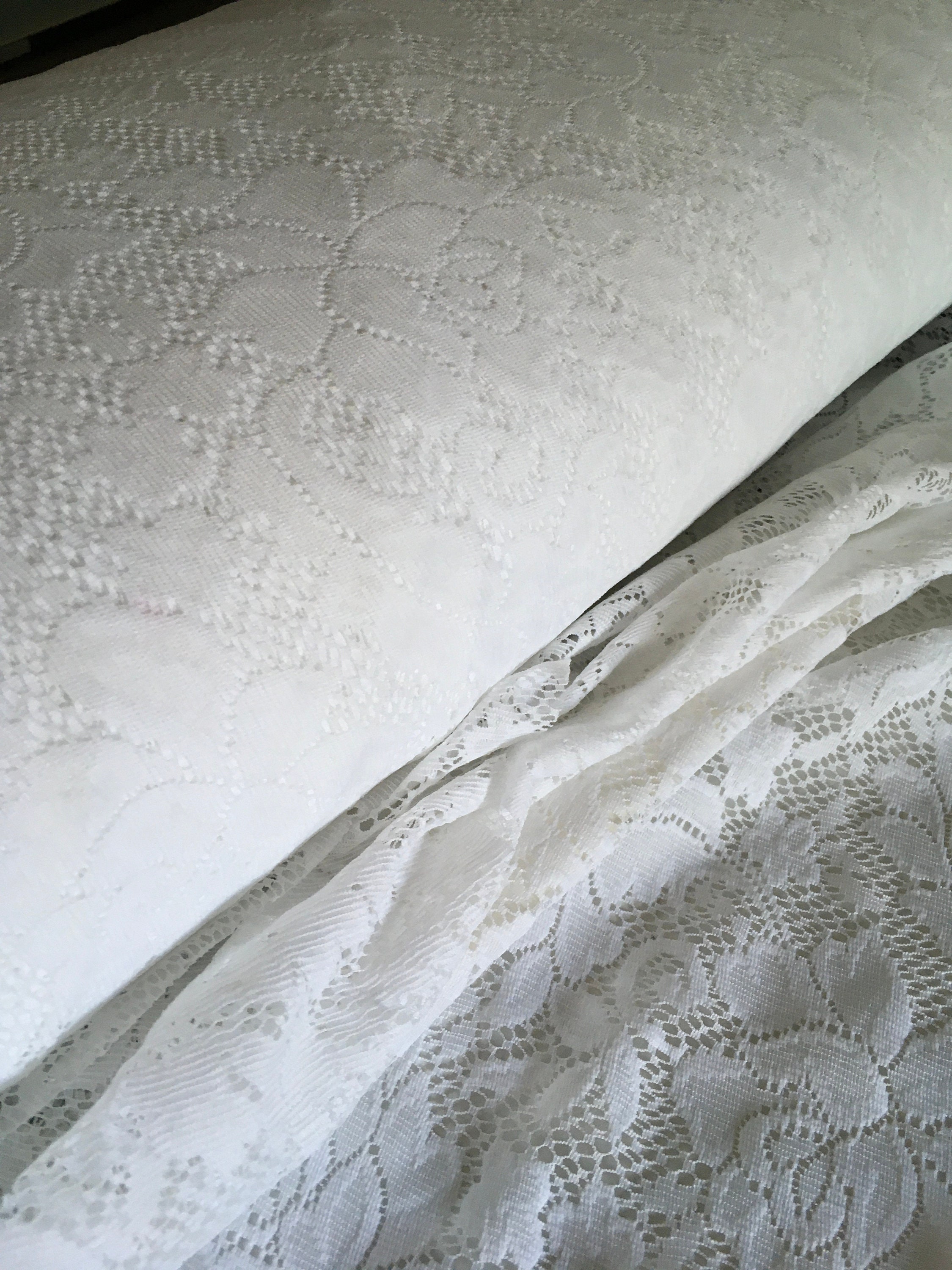 White Large Rose Pattern Stretch Lace. Sold by the Yard - Etsy