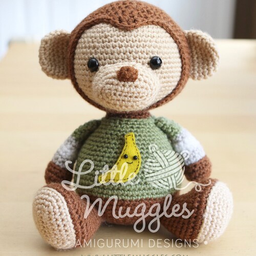 Mike the Monkey Amigurumi Crochet Pdf Pattern EN DK & NL - Etsy
