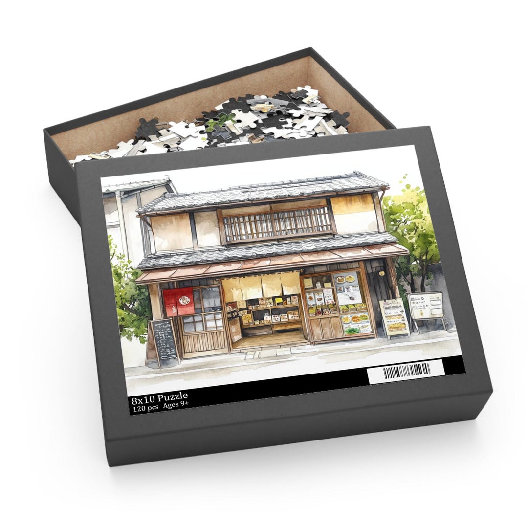 Puzzle Watercolor Cafe Storefronts - Etsy