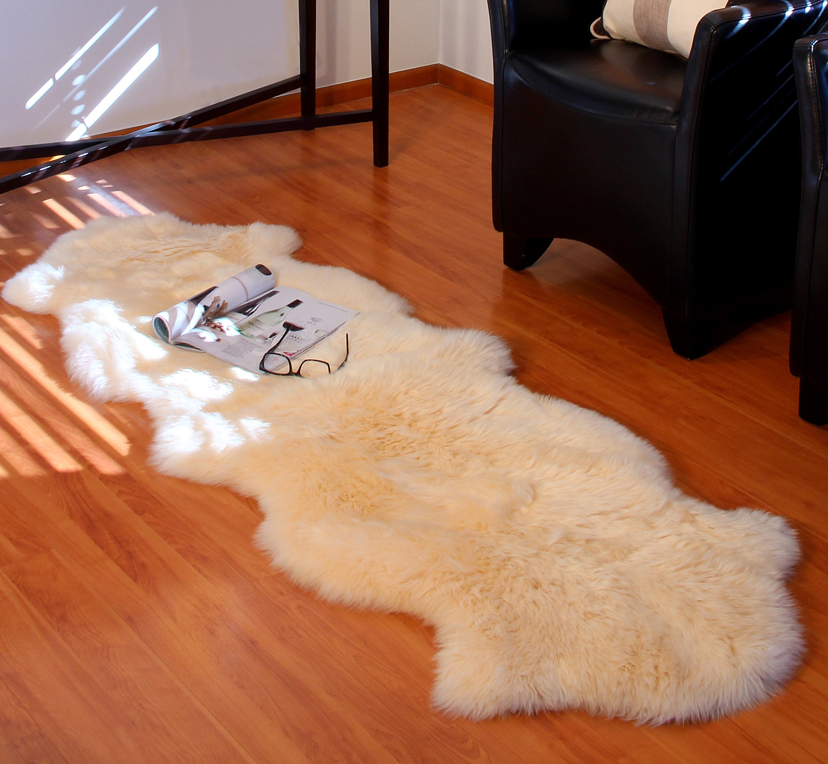 Two Piece Long Wool Sheepskin Rugs - Etsy