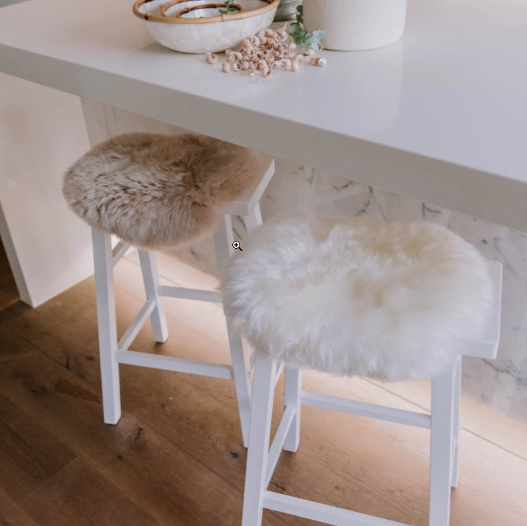Long Wool Sheepskin Pad round - Etsy