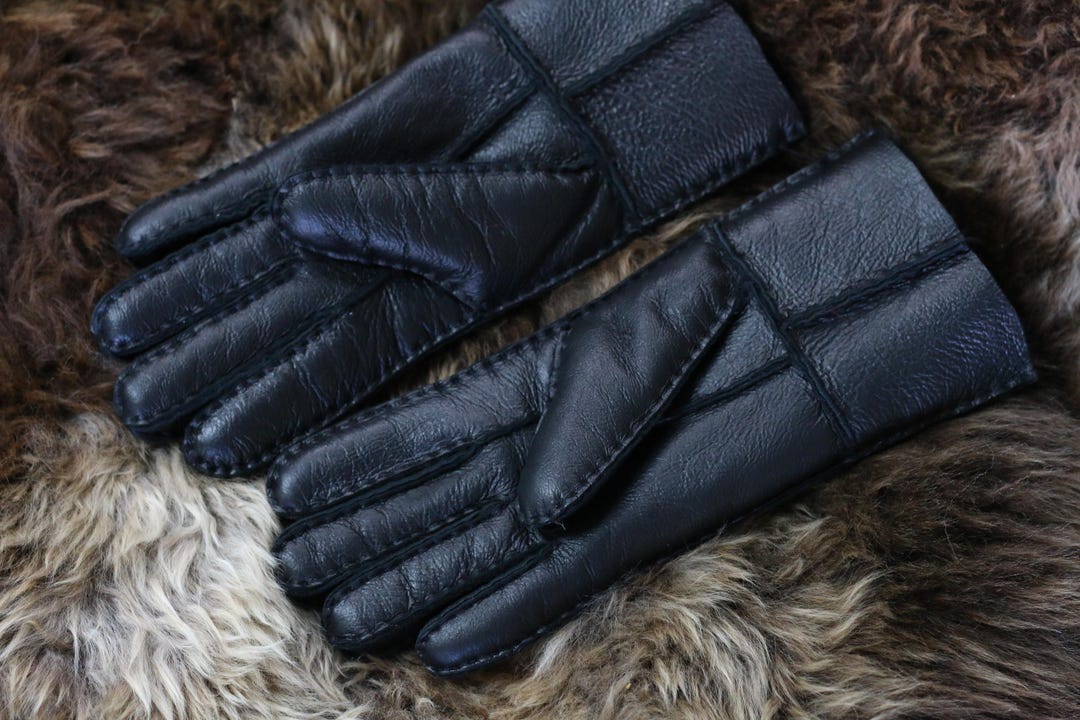 Nappa Sheepskin Leather Gloves: Winter Shearling Wool Lined - Etsy