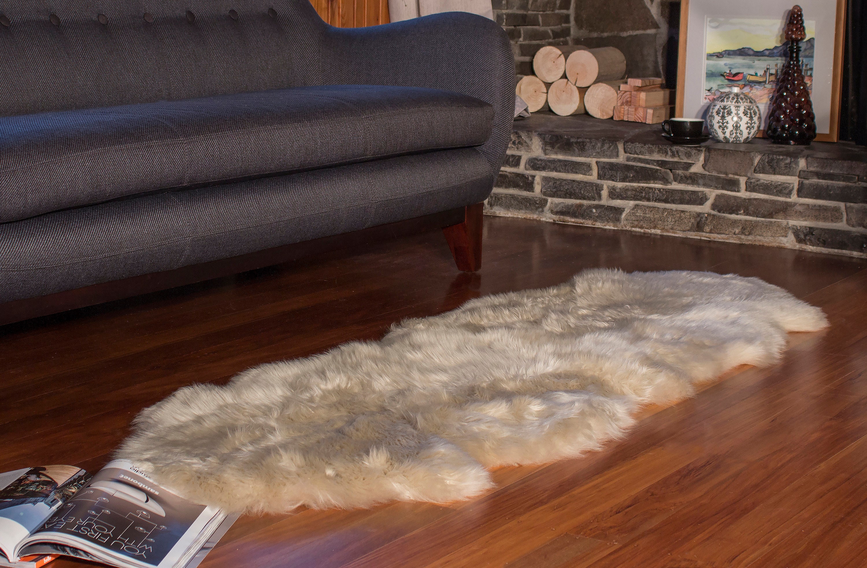 Two Piece Long Wool Sheepskin Rugs - Etsy